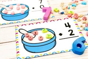 Free Printable Marshmallow Addition Mats for Kindergarten