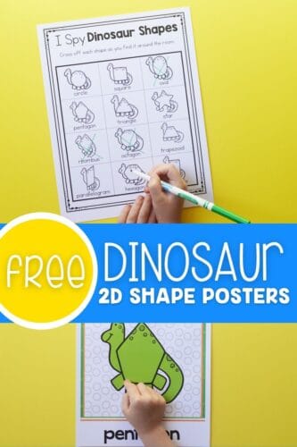 Free Printable Dinosaur Shape Posters and I Spy Shape Hunt