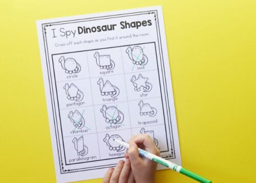 Free Printable Dinosaur Shape Posters and I Spy Game