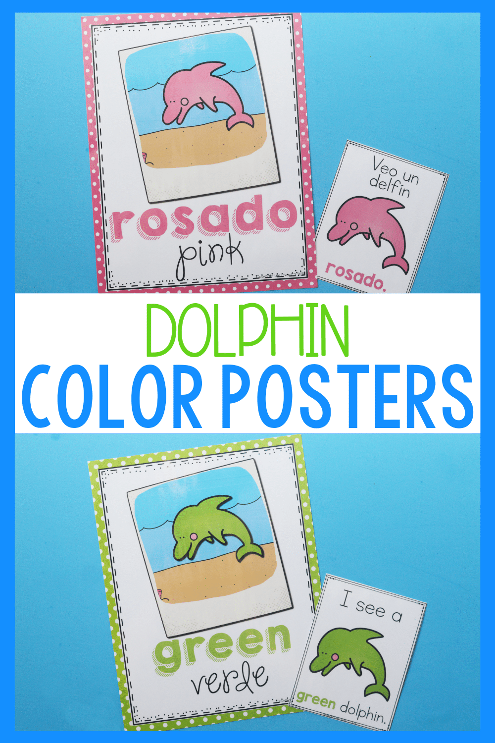 Free Printable Ocean Colors Posters for Preschool