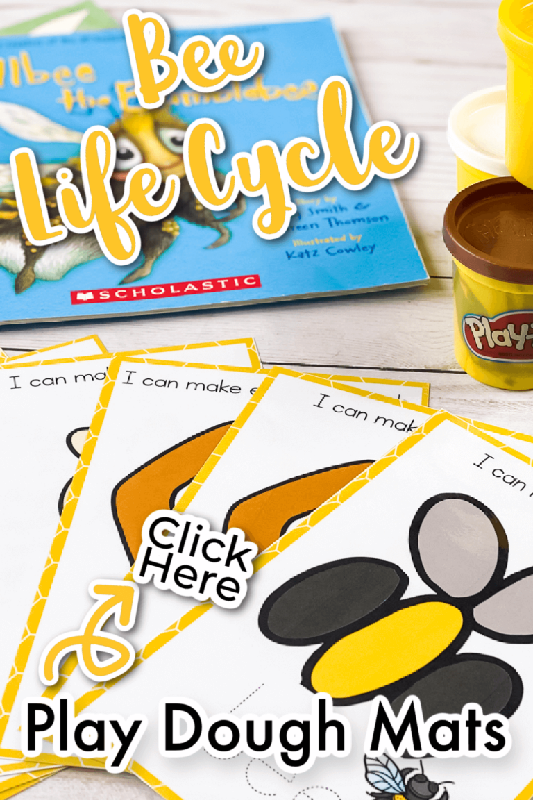 Free Printable Life Cycle of a Bee Play Dough Mats for Kids