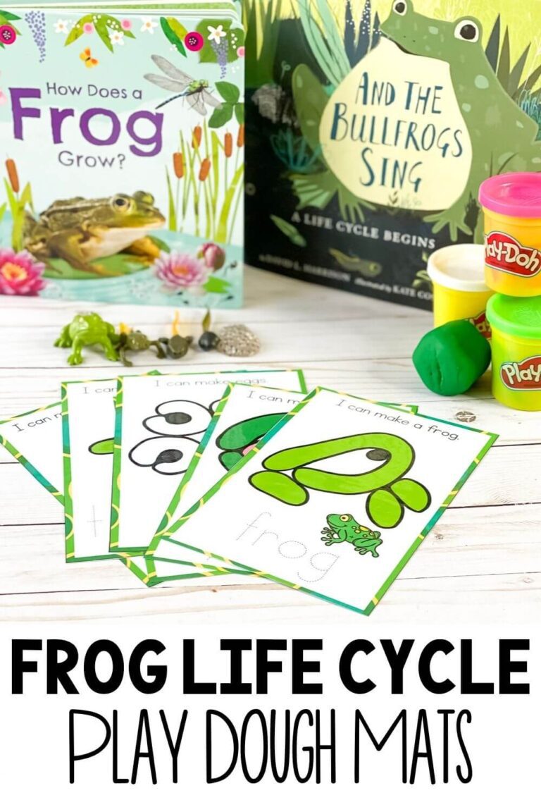 Free Printable Life Cycle of a Frog Play Dough Mats