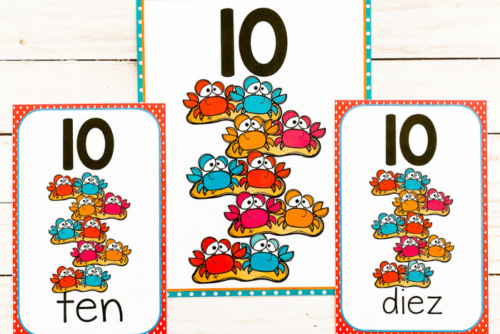 Free Printable Summer Theme Number Posters for 1-10