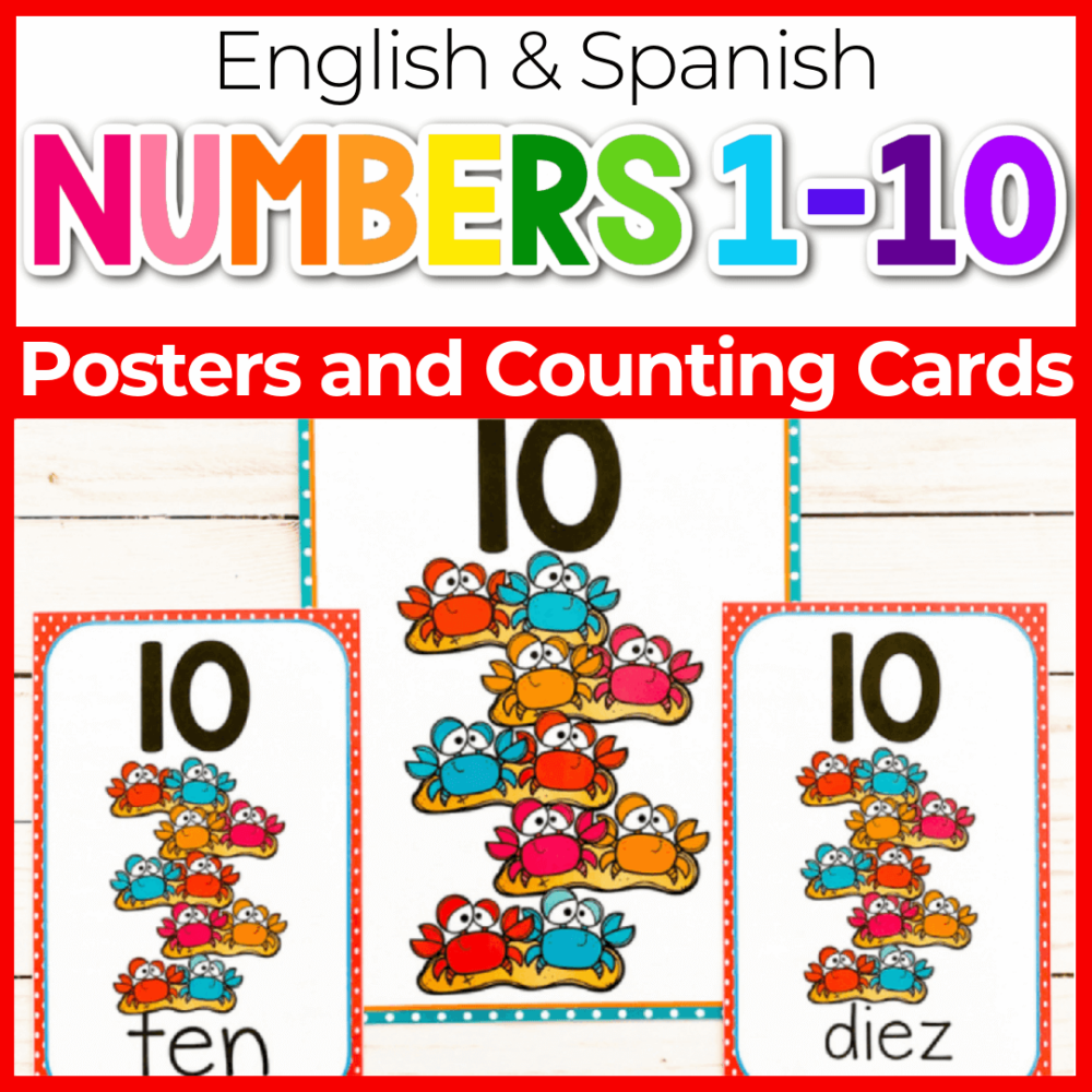 Free Printable Summer Theme Number Posters for 1-10