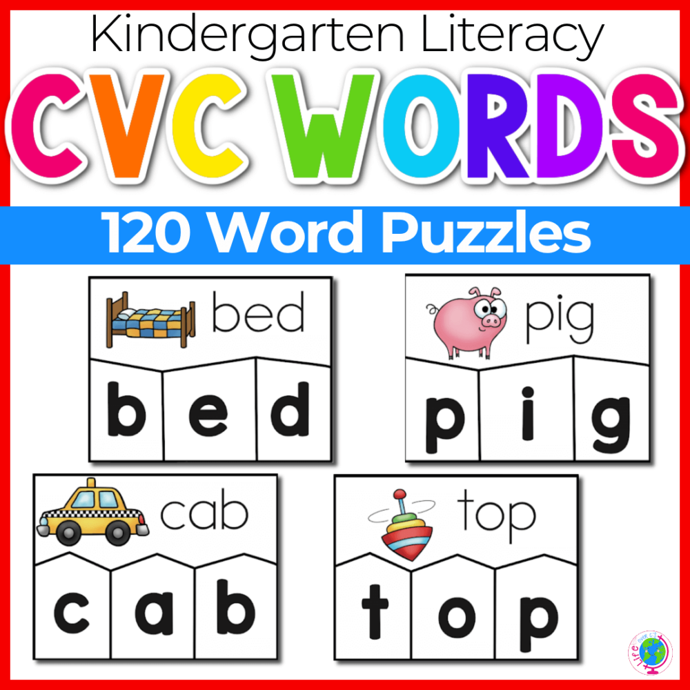 CVC Words Activity Pack: at Word Family - Life Over C's
