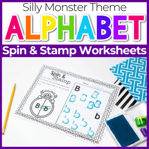 Free Printable Monster Letter Recognition Spin & Stamp Activity