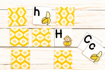 Monkey and Banana Alphabet Matching Game Printable
