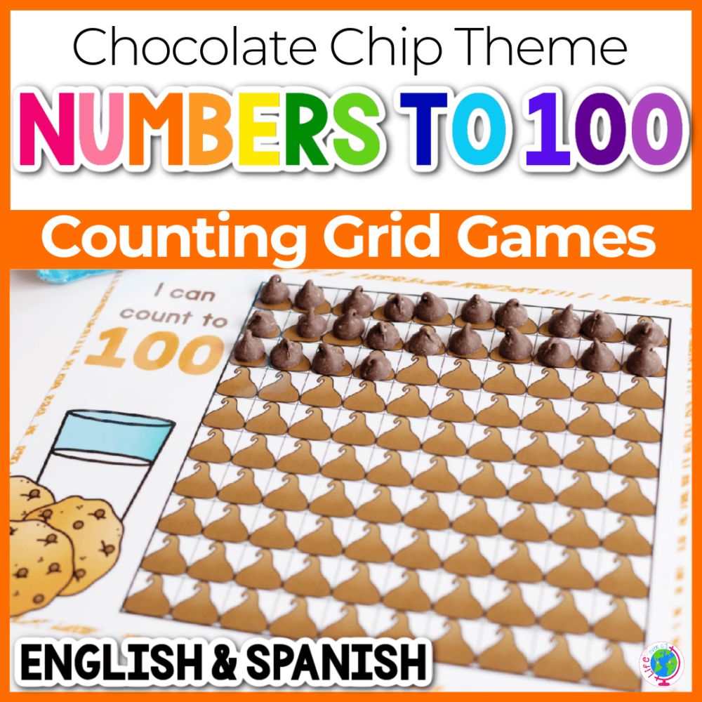 Free Printable Chocolate Chip Counting Grids for Preschool