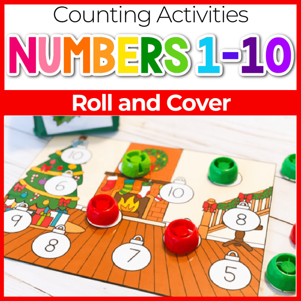 Free Christmas Roll and Cover Number Recognition Games