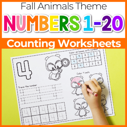 Free Printable Fall Number Tracing Worksheets for 1-20