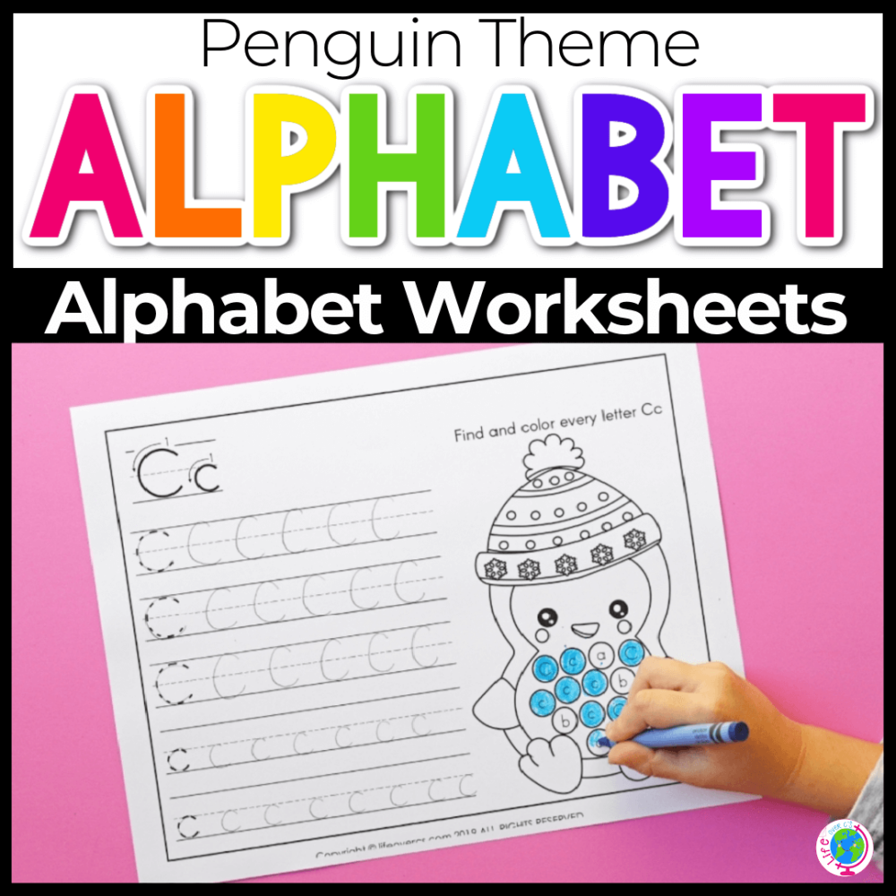 Free Printable Penguin Theme Alphabet Worksheets for Kids