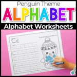 Free Printable Penguin Theme Alphabet Worksheets for Kids