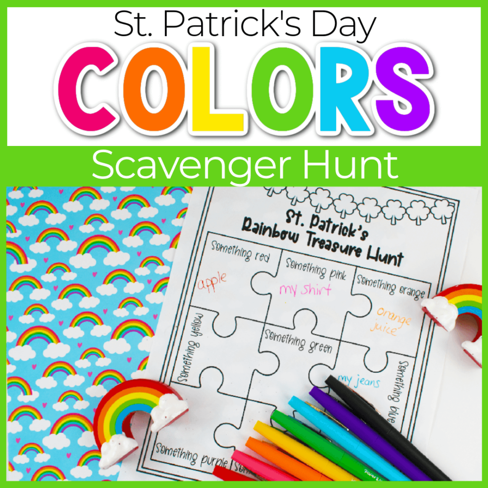 Free Rainbow Color Scavenger Hunt for St. Patrick's Day