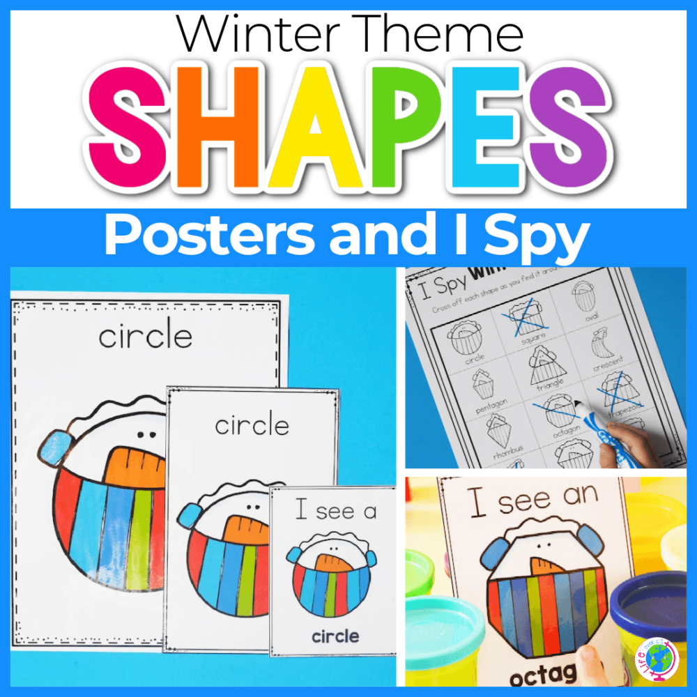 Free Printable 2D Shape Posters for Winter Theme