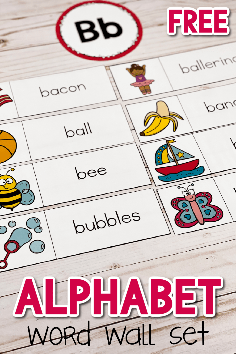 Kindergarten Word Wall Printable Alphabet for Kids