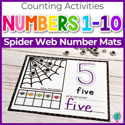 Free Printable Spider Web Number Mats for Preschool