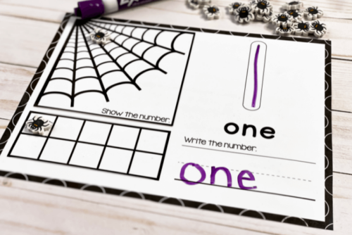 Free Printable Spider Web Number Mats for Preschool