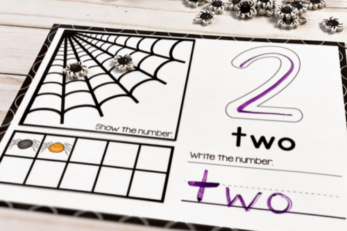 Free Printable Spider Web Number Mats for Preschool