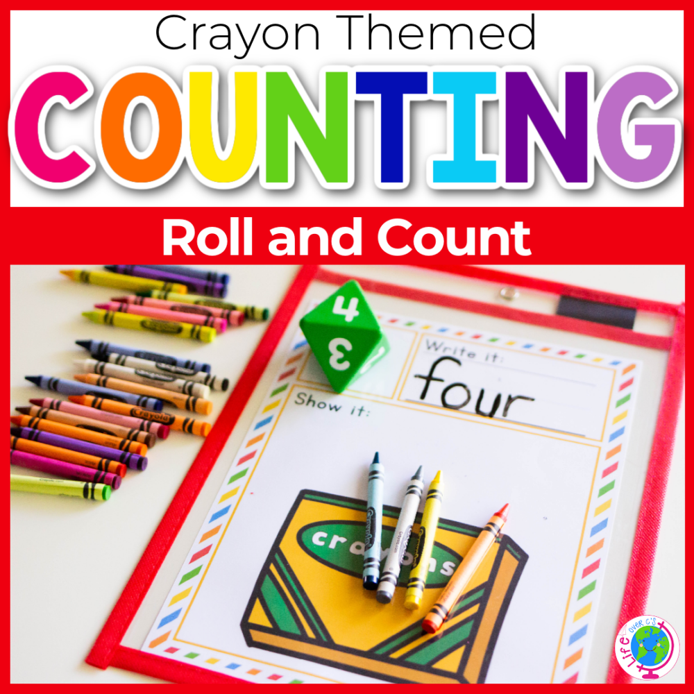 Free Printable Crayon Box Roll and Count Activity