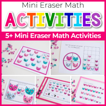 Free Printable Cat Mini Eraser Math Pack For Preschoolers