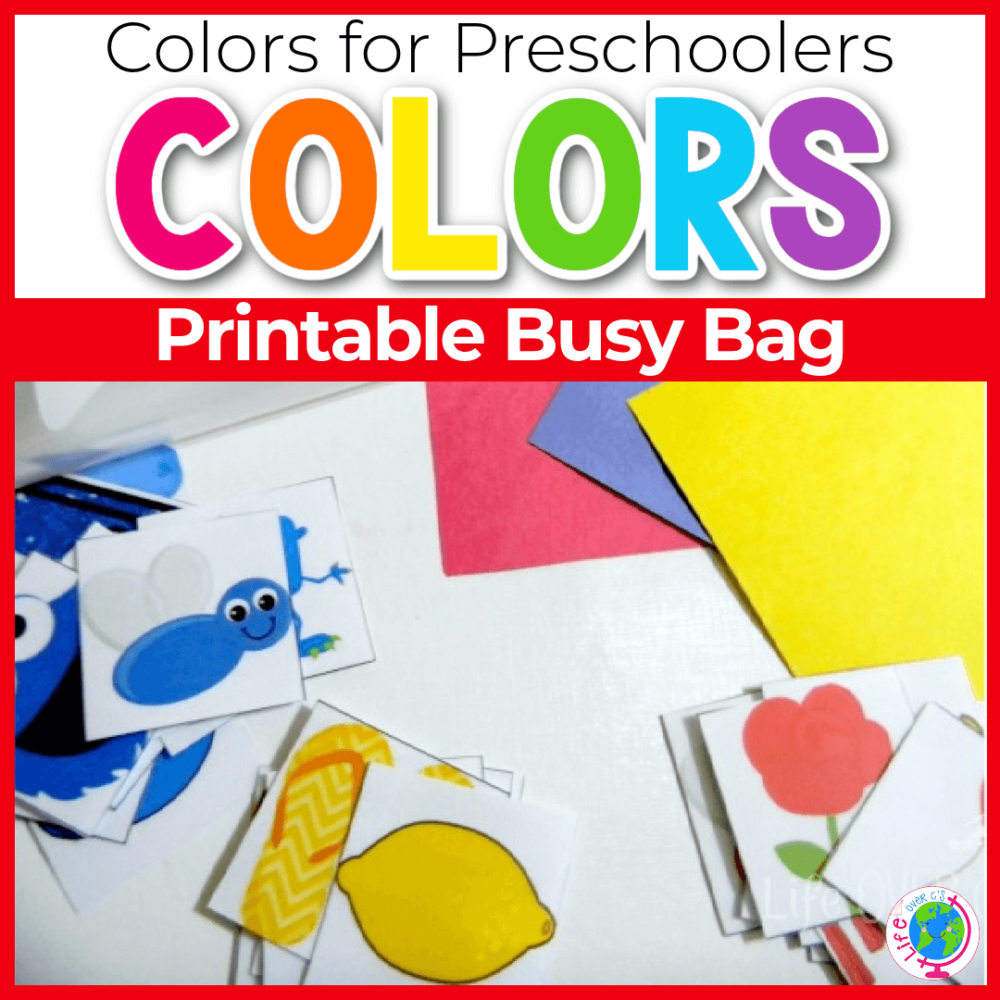 Free Printable Matching Colors Busy Bag - Life Over C's