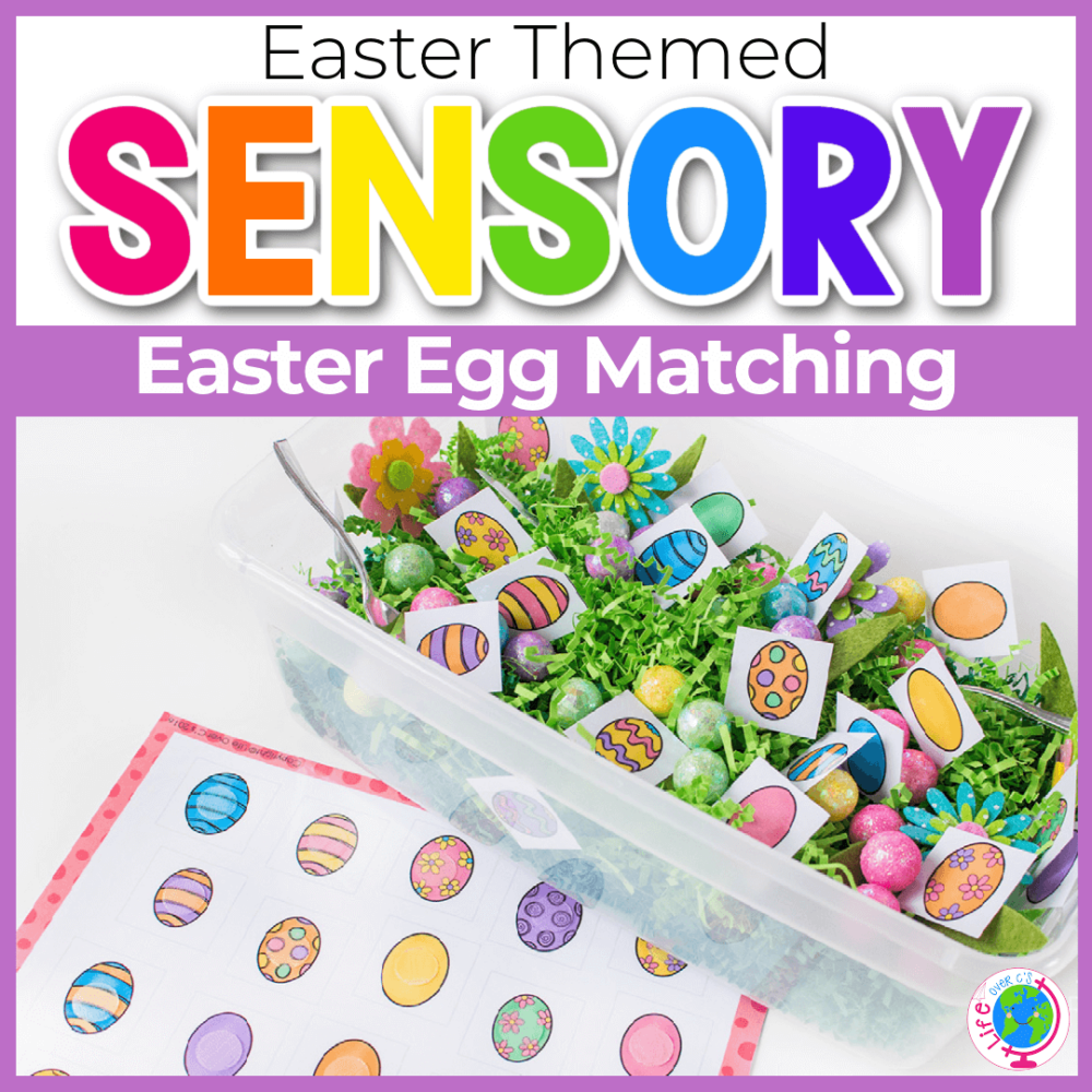 Free Printable Matching Easter Eggs Sensory Bin - Life Over C's