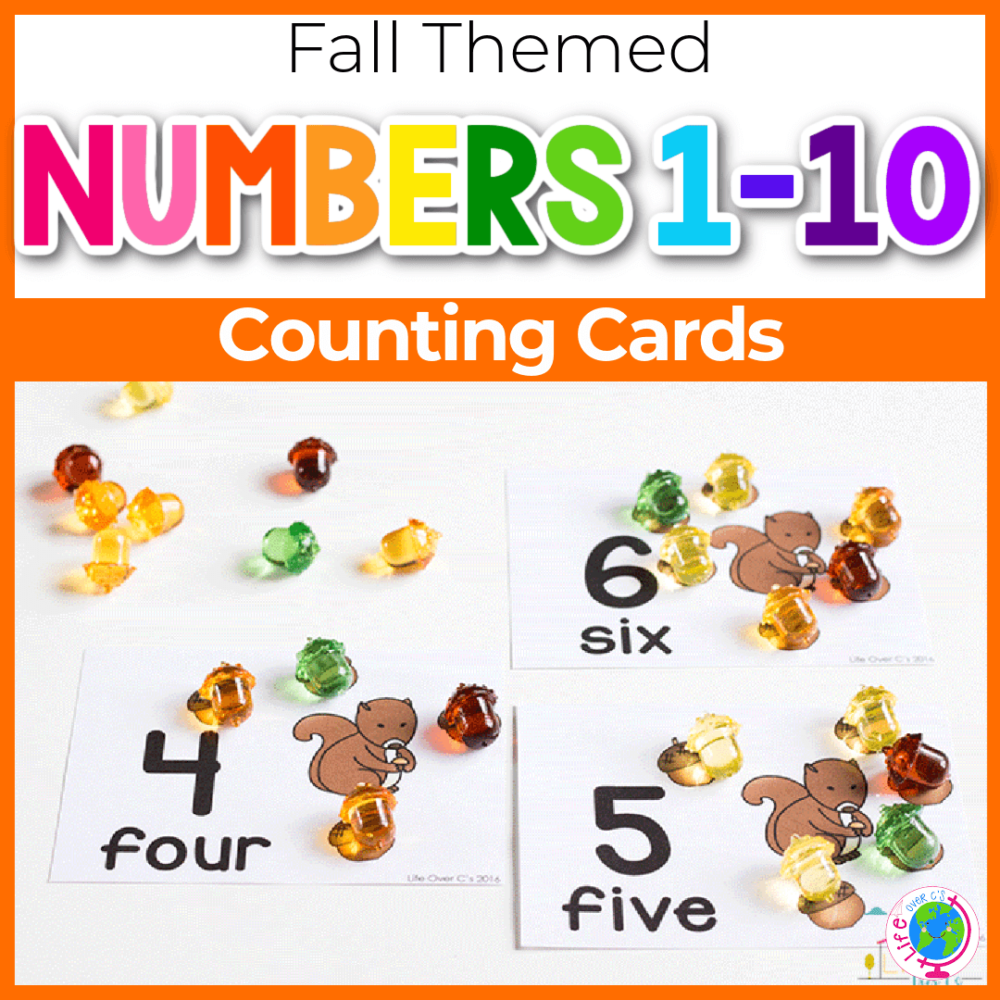 Free Printable Counting Cards for Numbers 1-10 - Life Over C's