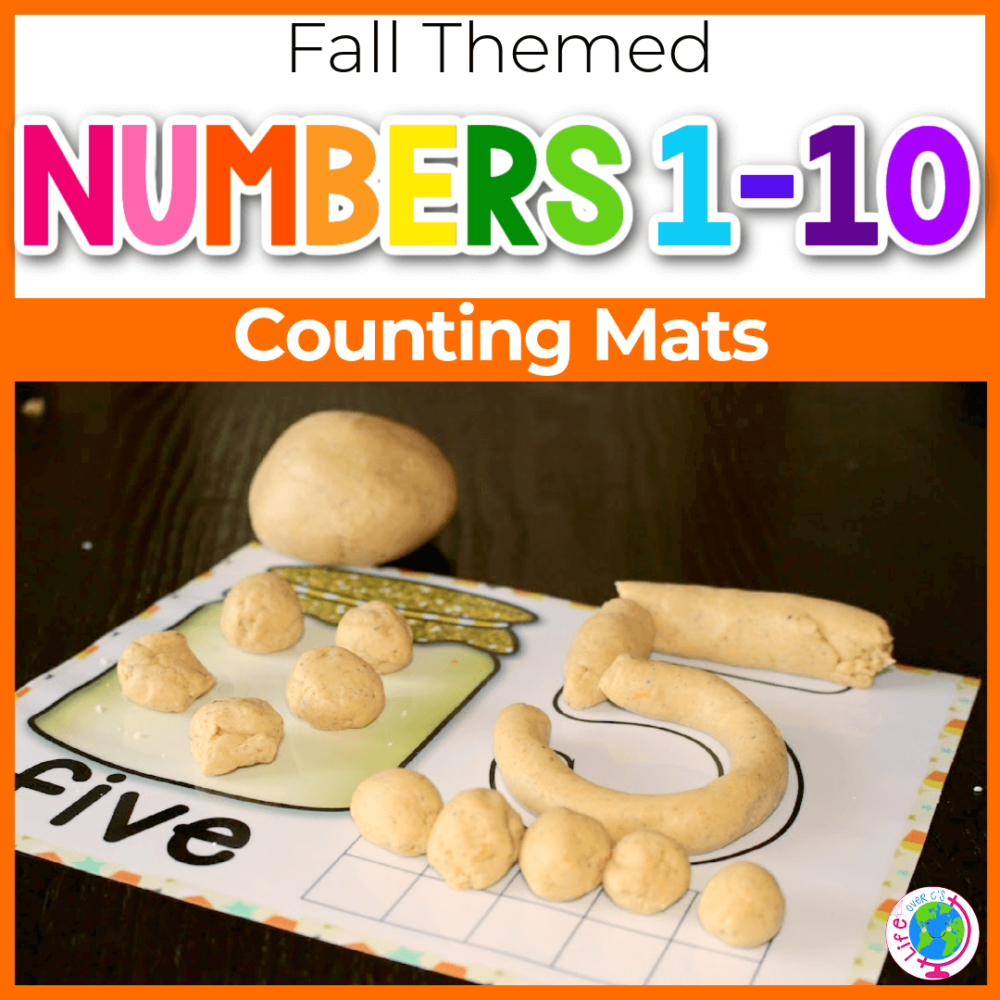 Free Printable Tree Play Dough Number Mats for 1 to 10