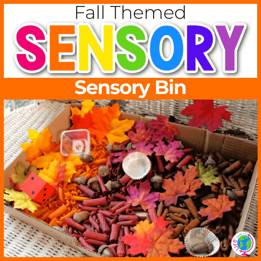Easy DIY Colors of Fall Sensory Bin for Preschoolers