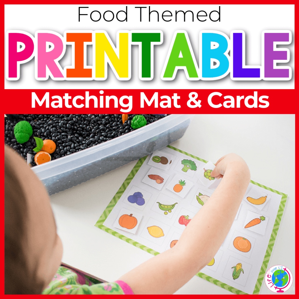 Free Printable Fruit & Vegetable Hunt for a Farm Sensory Bin