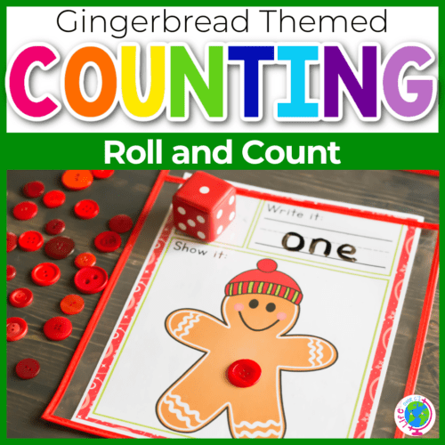 Free Printable Gingerbread Roll and Count Math Game