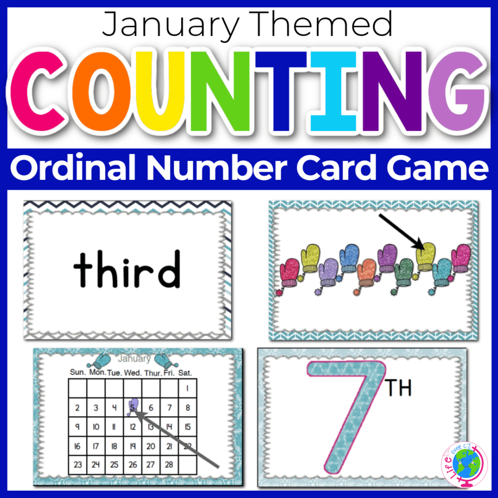 Printable February Ordinal Numbers Card Game - Life Over C's