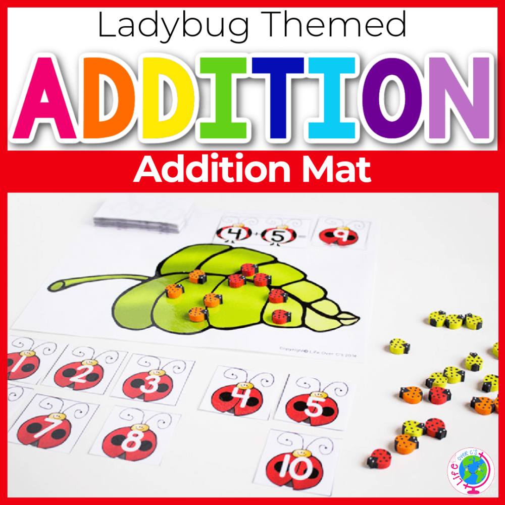 Free Printable Ladybug Adding to 10 Activity - Life Over C's