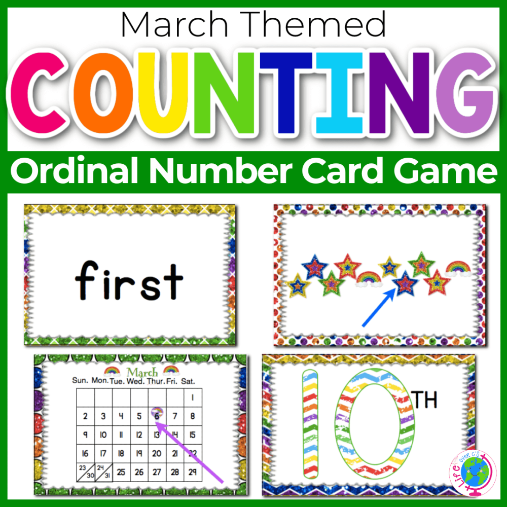 Printable February Ordinal Numbers Card Game - Life Over C's