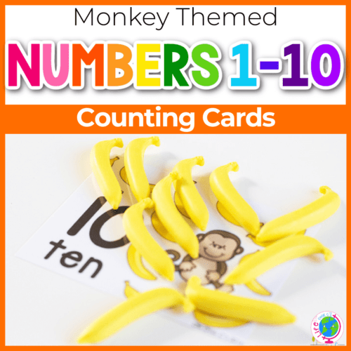 Free Printable Sock Monkey Counting Cards for 1-10