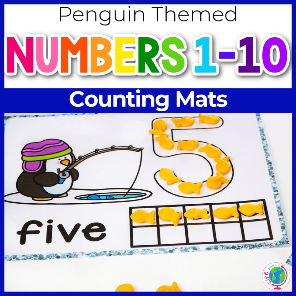 Free Printable Penguin Number Mats for 1-10 - Life Over C's
