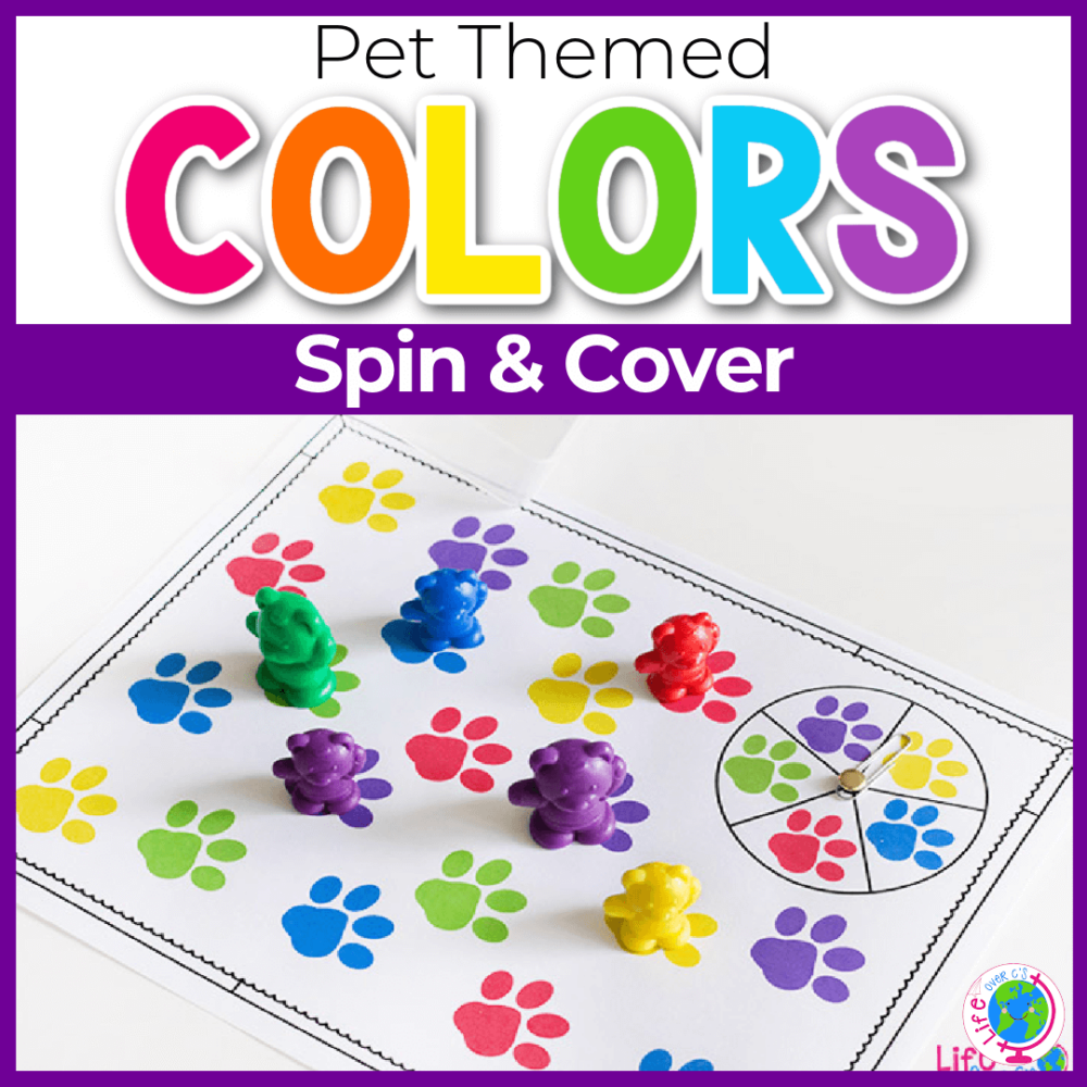 Free Printable Paw Print Color Matching Game for Preschool