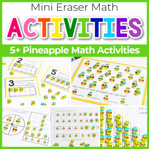 Free Printable Pineapple Mini Eraser Math Activity Pack