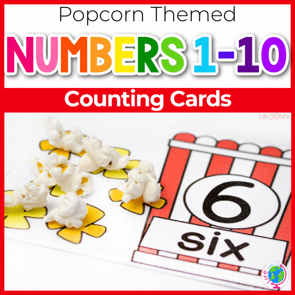 Free Printable Popcorn Counting Cards - Life Over C's