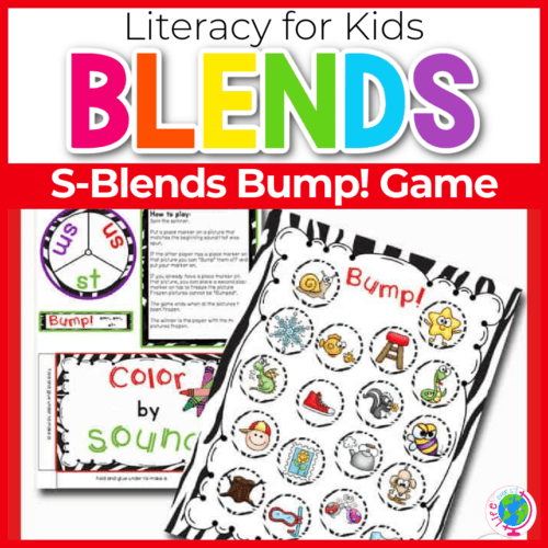 Free Printable "S" Beginning Blends Bump! Game