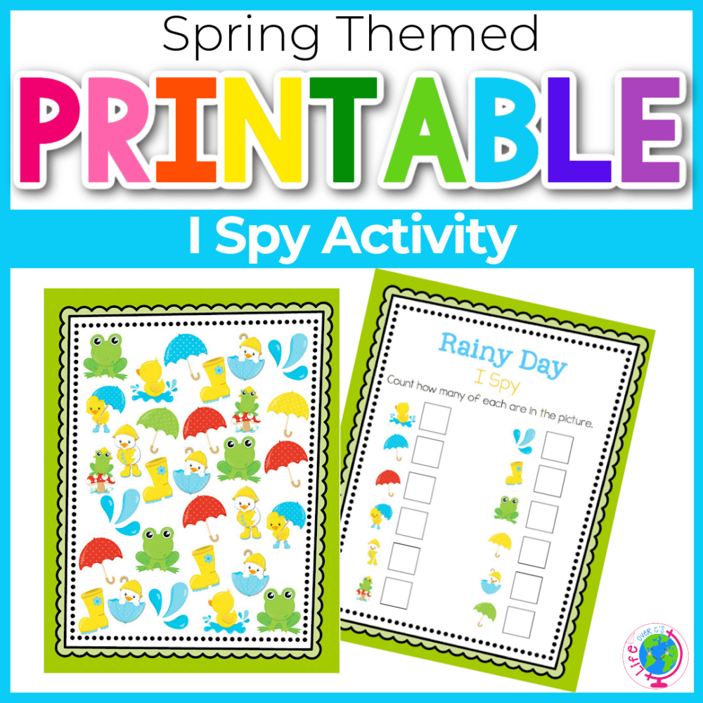 Free Printable Rainy Day I Spy Counting Activity