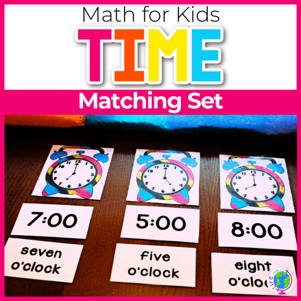 Time Sensory Bin with Free Printable for Telling Time - Life Over C's