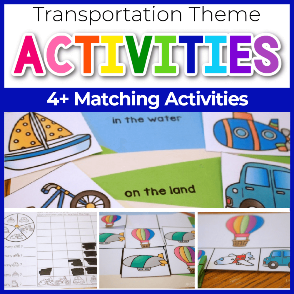 Transportation Theme Free Printables for Matching Skills