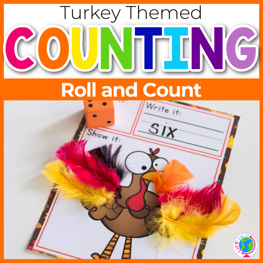Free Printable Thanksgiving Turkey Roll & Count Game