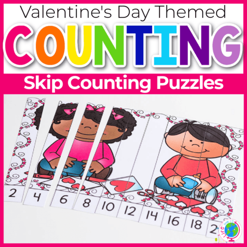 Free Skip Counting Puzzles for Valentine's Day