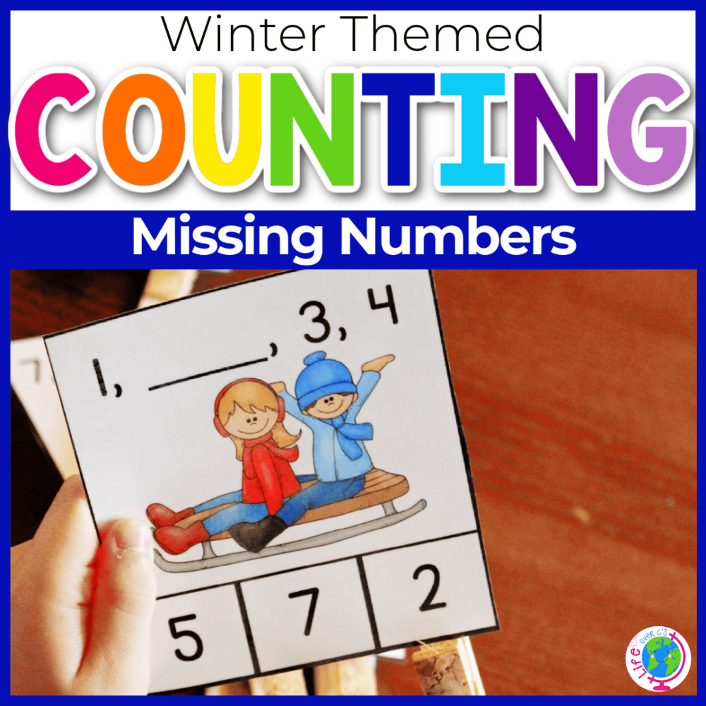 Free Printable Winter Missing Number Clip Cards