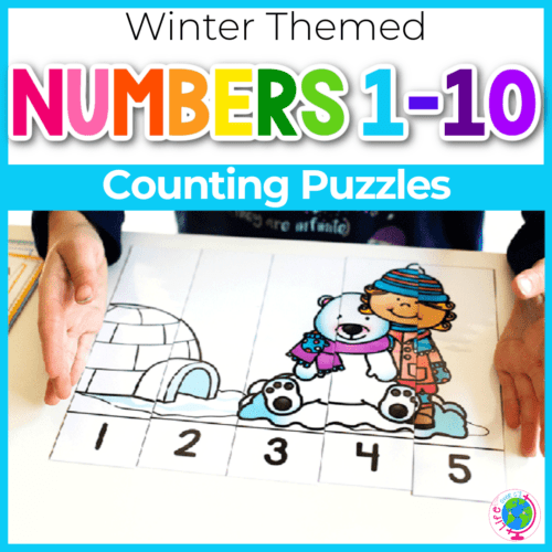 Free Printable Winter Counting Puzzles: 1-5 & 1-10