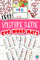 Free Printable Valentine's Day CVC Word Building Mat