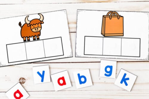 Short A CVC Words Build-a-Word Activity for Kindergarten