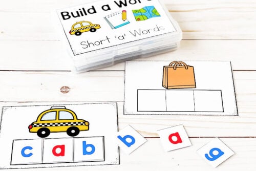 Short A CVC Words Build-a-Word Activity for Kindergarten